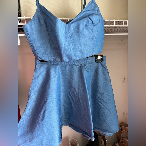 Lulus | Other | Lulus Denim Crop Top And Mini Skirt Set | Poshmark